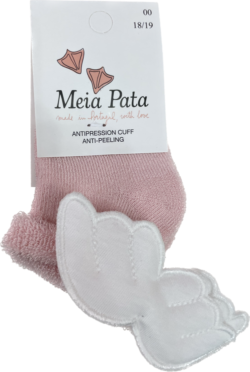 Meia Pata Pink Booties with White Wings 1205M - Kiddie Boutique By Claire