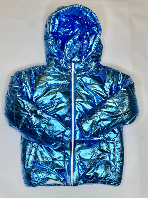 Blue Metallic Jacket - Kiddie Boutique By Claire
