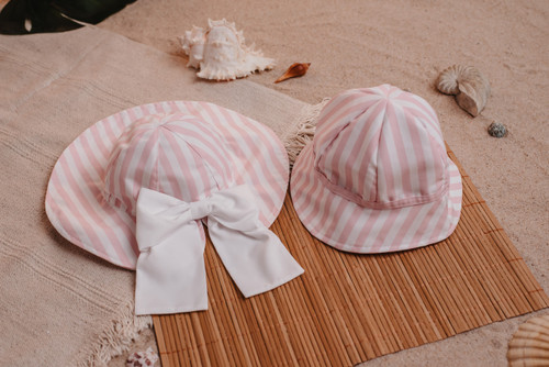 Meia Pata Sun Hat - Pink Stripes - MP030SS25 - Kiddie Boutique By Claire