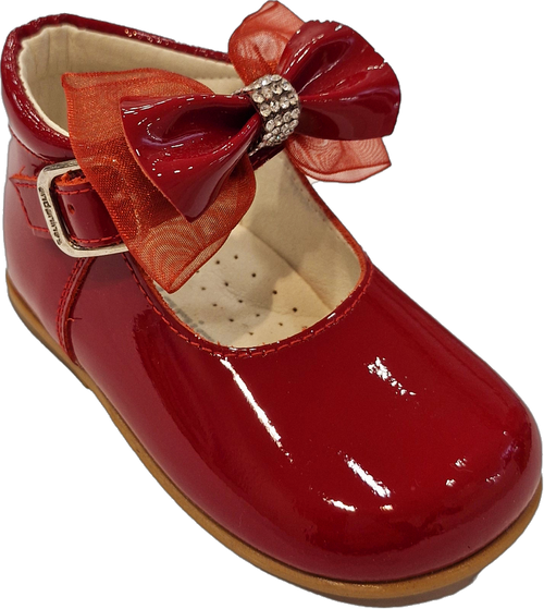 Andanines Red Bow Shoes with Diamanté Detailing 232261 - Kiddie ...