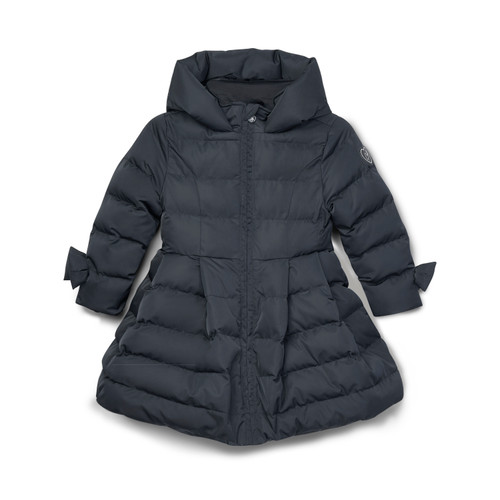 ADEE Girls Grey Long Padded Coat with Oversized Hood & Bows - JOYCE ...