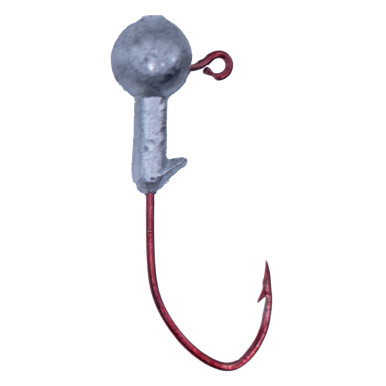Head Hunter Round Ball Head Red Hook 1/8oz (10 Pk) - BaitWrX