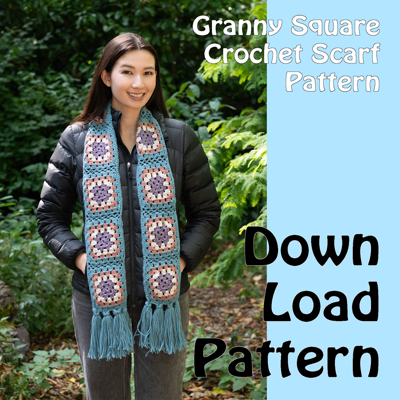 Cascade Simple Granny Square Scarf Pattern (W880)| Yarn Store