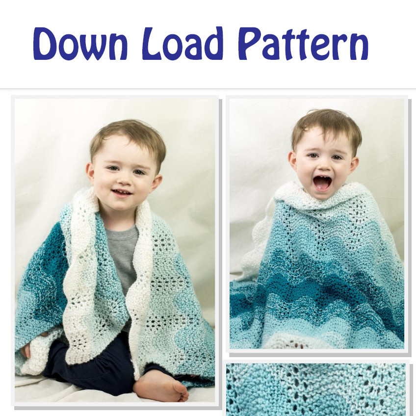 Free Knitting Pattern -Cascade Cherub Baby Tonal Shift Baby Blanket