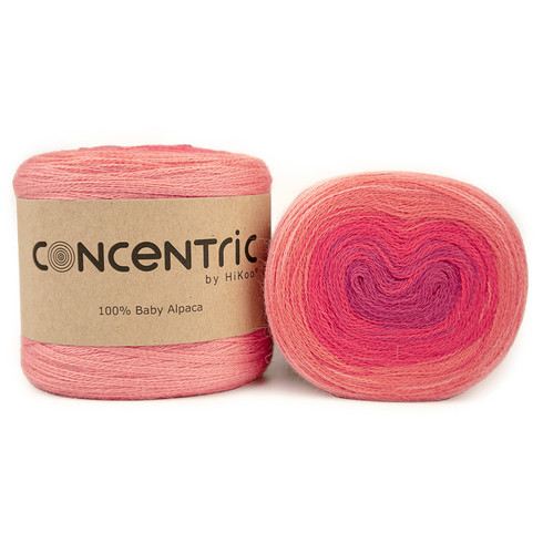 HiKoo Yarns - Concentric Gradient - Fabulous Flamingo 1035