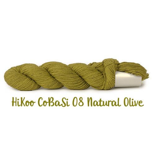 HiKoo CoBaSi Yarn - Natural Olive 08 - Cotton, Bamboo, Silk.