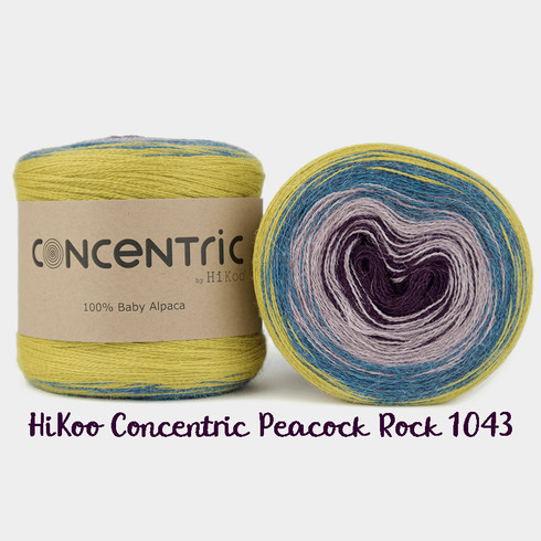 HiKoo Concentric 100% Baby Alpaca Gradient Peacock Rock 1043