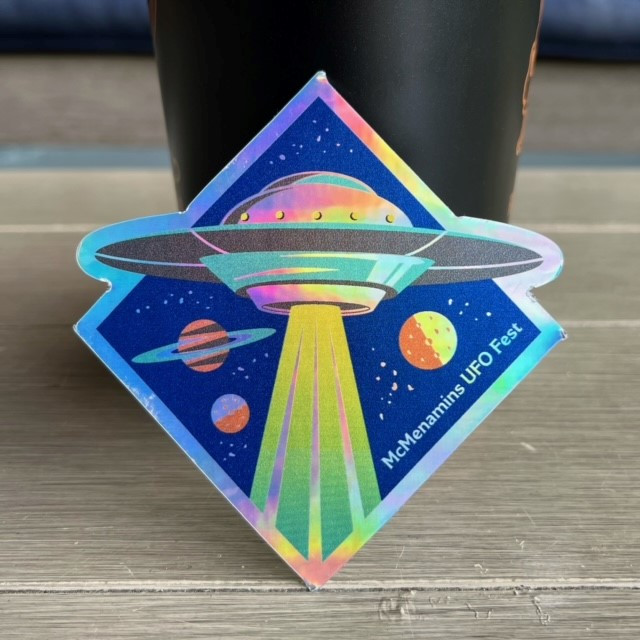 UFO Holographic Vinyl Sticker - McMenamins Online Shop