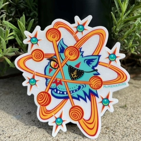 Atomic Cat Vinyl Sticker - McMenamins Online Shop