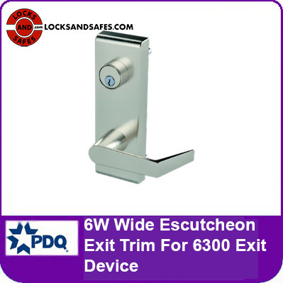 PDQ 6W Wide Escutcheon Exit Trim for PDQ 6300 Exit Devices