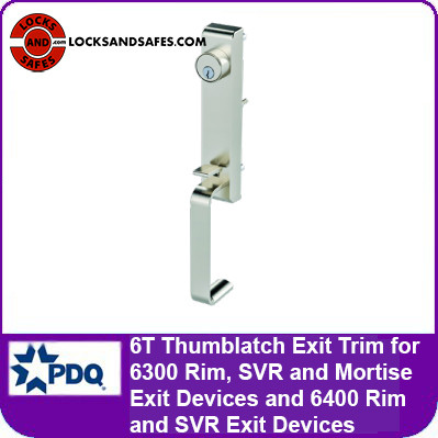 PDQ 6T Thumblatch Exit Trim For PDQ 6300, PDQ 6400 Exit Devices