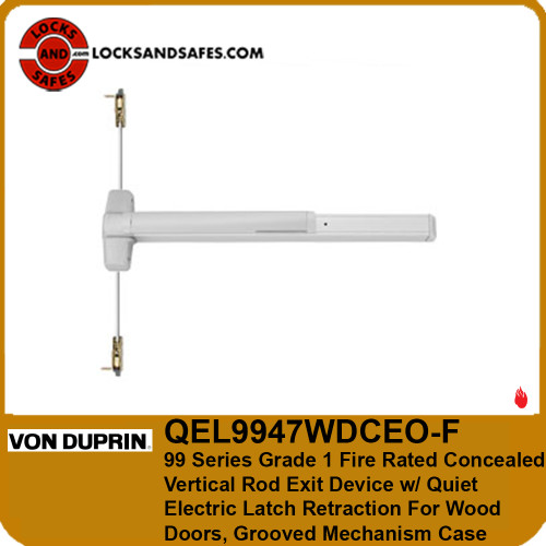 Von Duprin 99 Fire Concealed Vertical Rod Wood Door QEL Device
