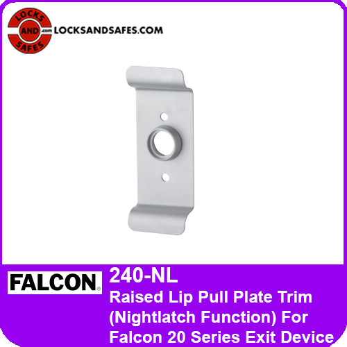 Falcon 240-NL Raised Lip Pull Plate Exit Trim For Falcon 20 Device