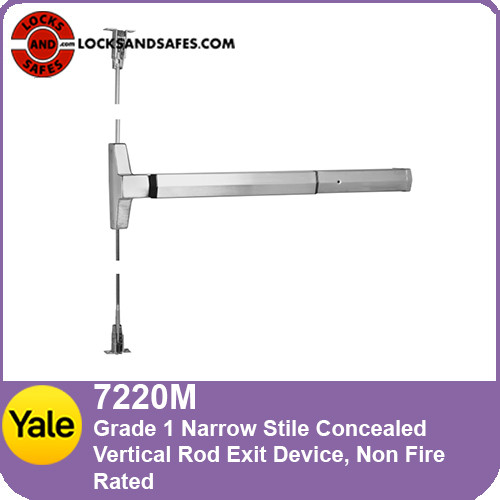 Yale 7220M Narrow Stile Concealed Vertical Rod Exit Device