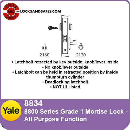 Yale 8834 All Purpose Mortise Lock | Yale 8800 Series