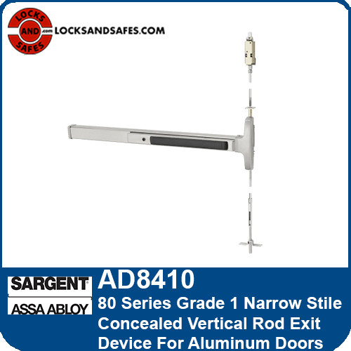 Sargent AD8410 Narrow Stile Aluminum Door Concealed Vertical Rod