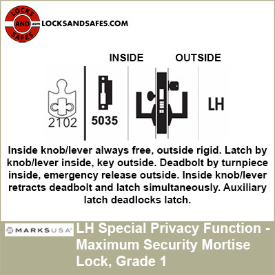 Marks Maximum Security Special Privacy Mortise Lock