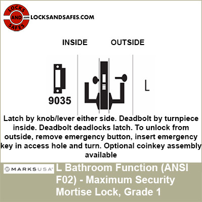 Marks BE101 | Marks LA118 | Bathroom Mortise Lock (F02)