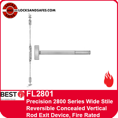 Best (Precision) FL2801 Wide Stile Reversible Fire Concealed Vertical ...