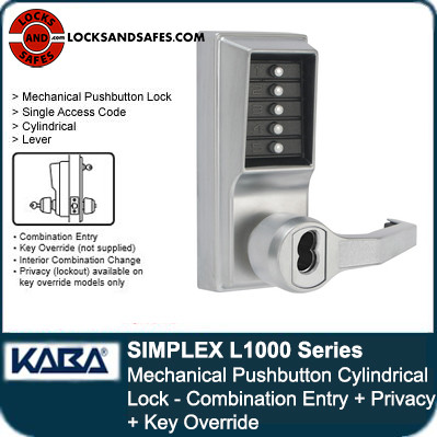 5 Button Pushbutton Lock | Simplex L1000 | Simplex L-1000