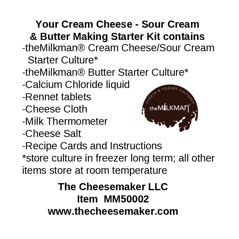 theMilkman® Cream Cheese - Sour Cream & Butter Making Starter Kit