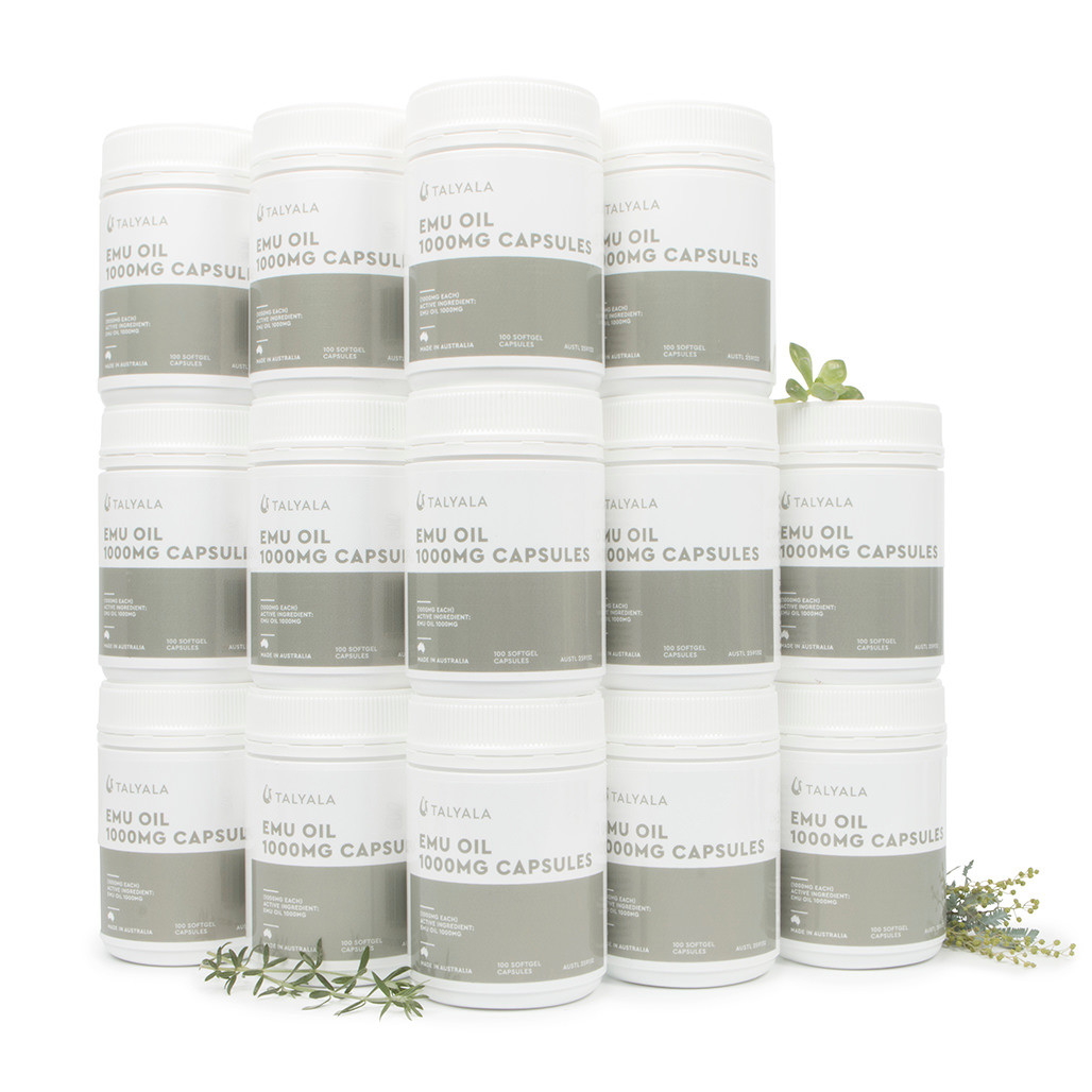 Emu Oil Capsules 1000mg - 3 Jars (100 per Jar) - Talyala Emu Oil