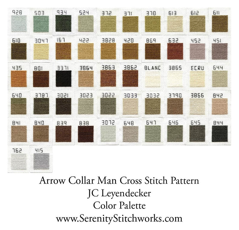 Arrow Collar Man Cross Stitch Chart - JC Leyendecker