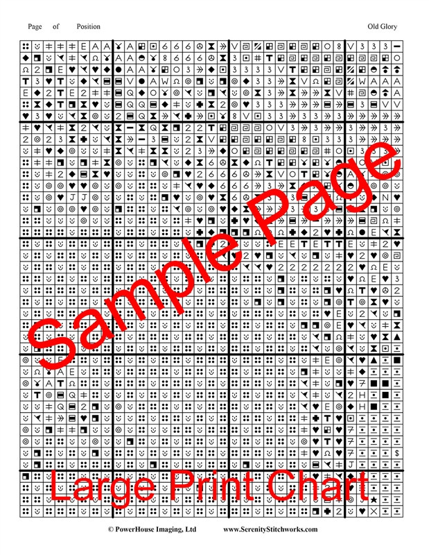 Old Glory Cross Stitch Pattern | American Flag | Vintage Illustration
