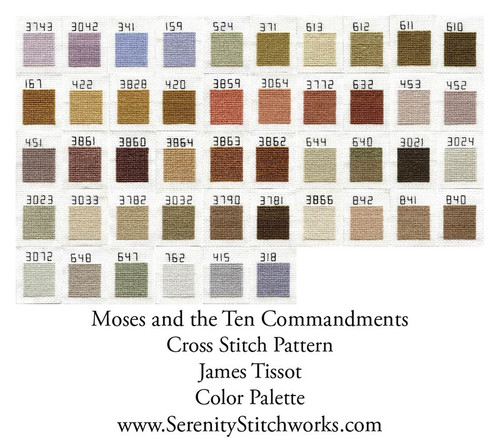 Moses and the Ten Commandments Cross Stitch Pattern | James Tissot ...