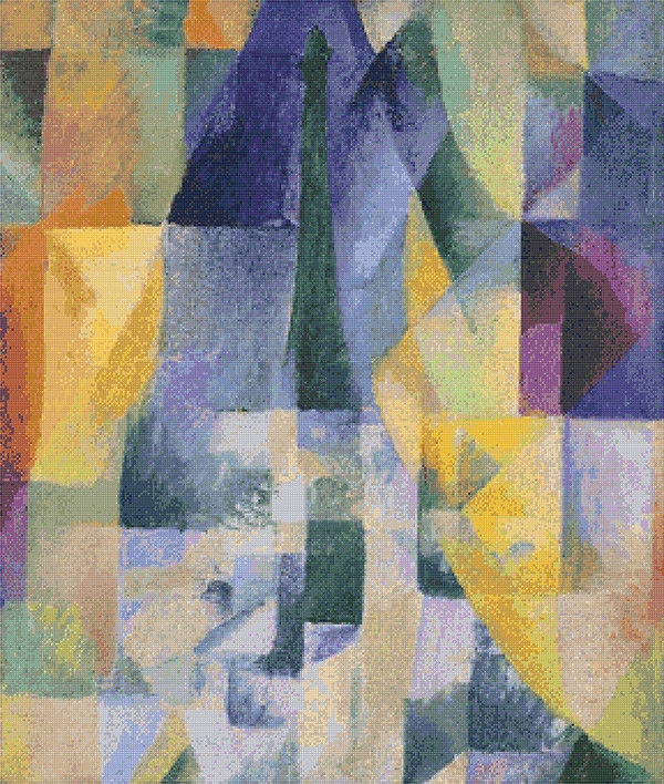 The Red Tower Cross Stitch Chart - Robert Delaunay - Cubism