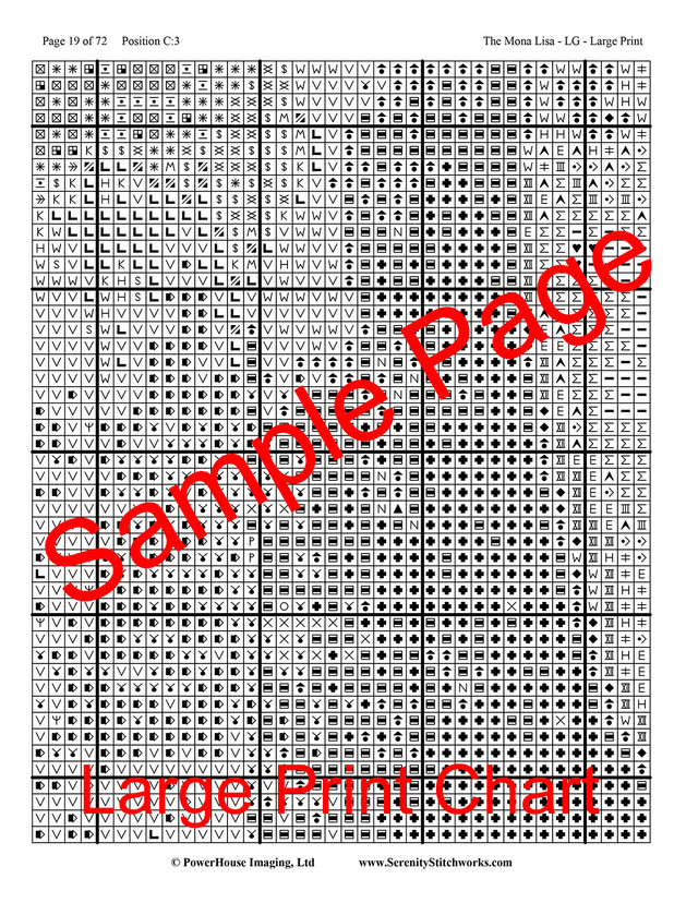 Mona Lisa Cross Stitch Pattern - Leonardo da Vinci