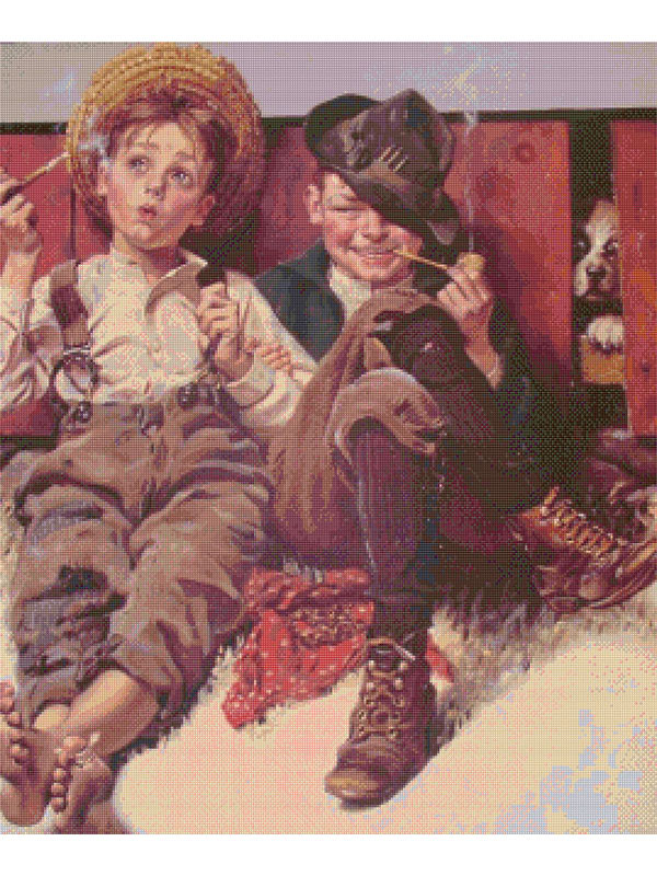 But Wait til Next Week Cross Stitch Pattern | Norman Rockwell