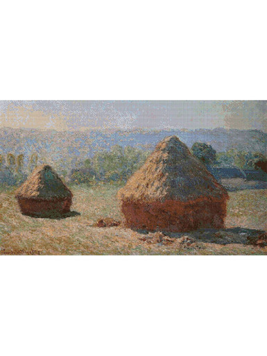Haystacks at the End of the Summer, Morning Effect Cross Stitch Chart ...