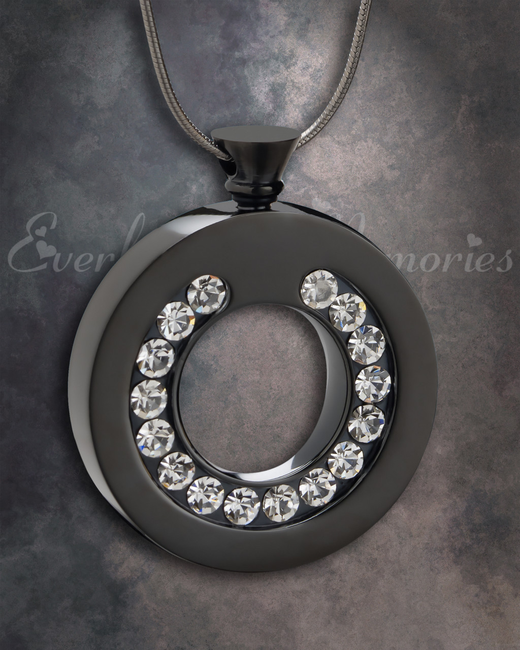 black tender ring remembrance pendants in different metals