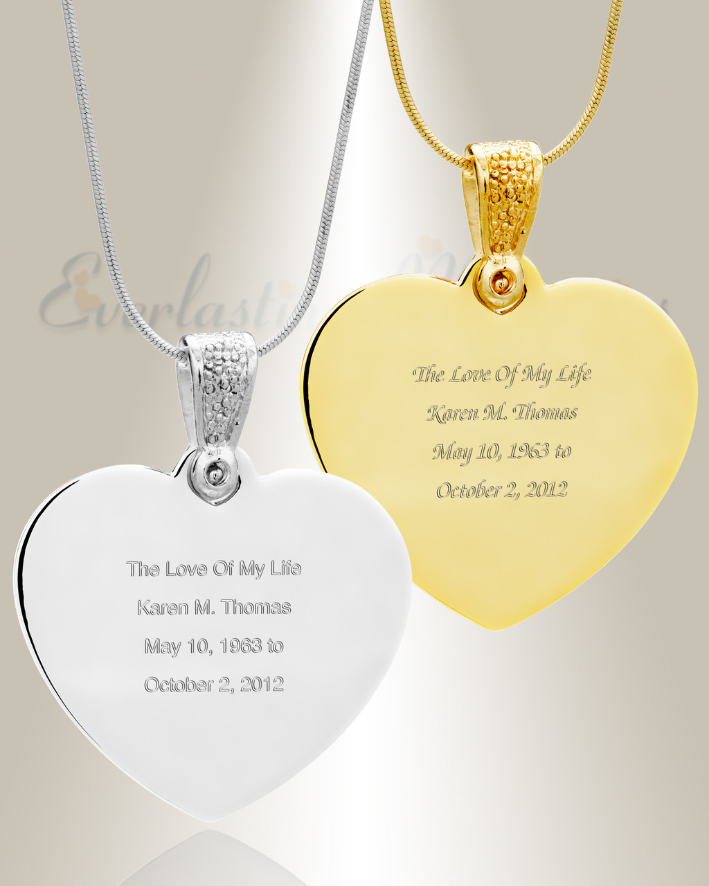 gem heart photo engraved gold plated over stainless keepsake to ...