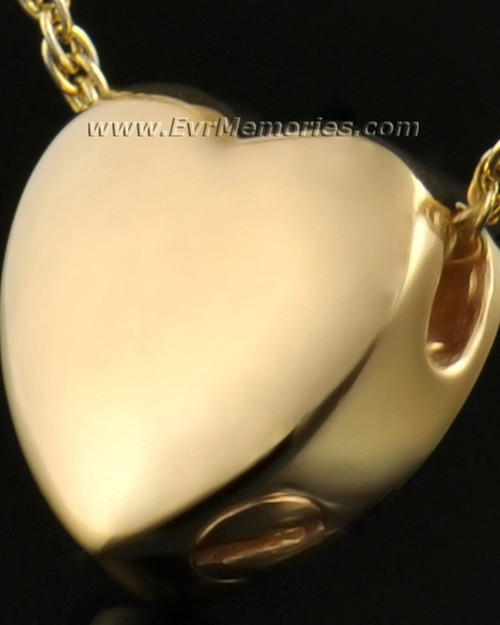 14k gold plated dedication heart urn jewelry in memorandum of the deceased