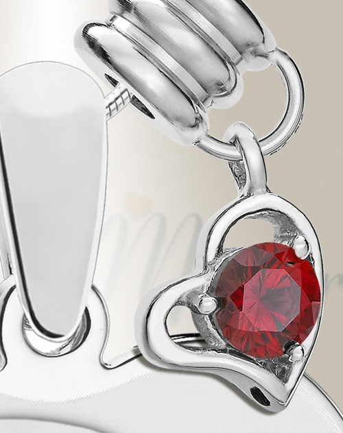 January Stainless Heart Photo Engraved jewelry and heart keepsake pendants