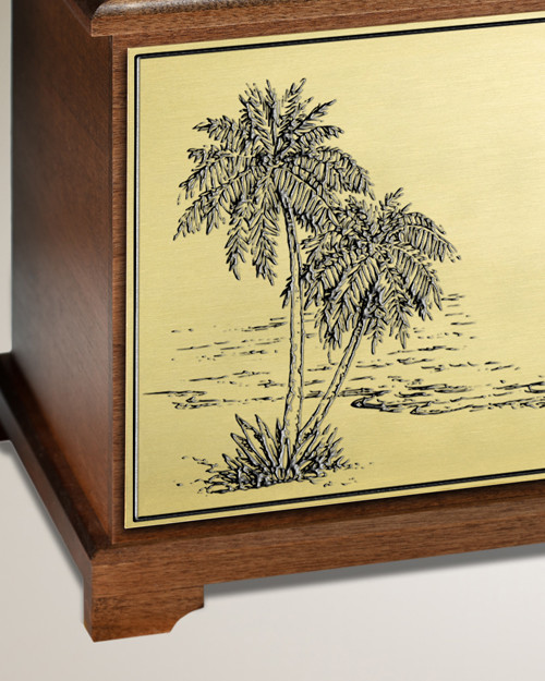 Palm Trees Cremation Urn, Tree Memorial Urns for Ashes, Wood Funeral Urns