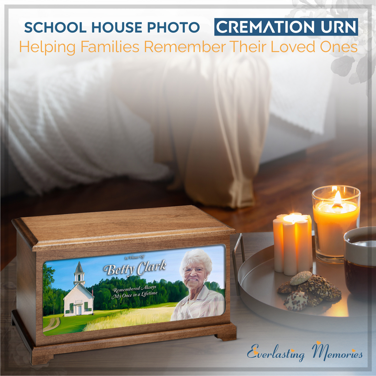 School House Digital Photo Urns, Urns for Teachers, Urns for Moms