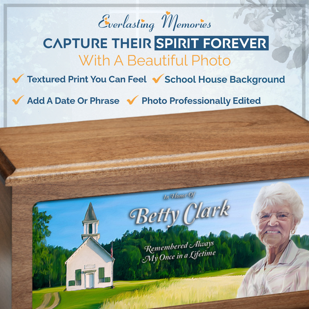 School House Digital Photo Urns, Urns for Teachers, Urns for Moms