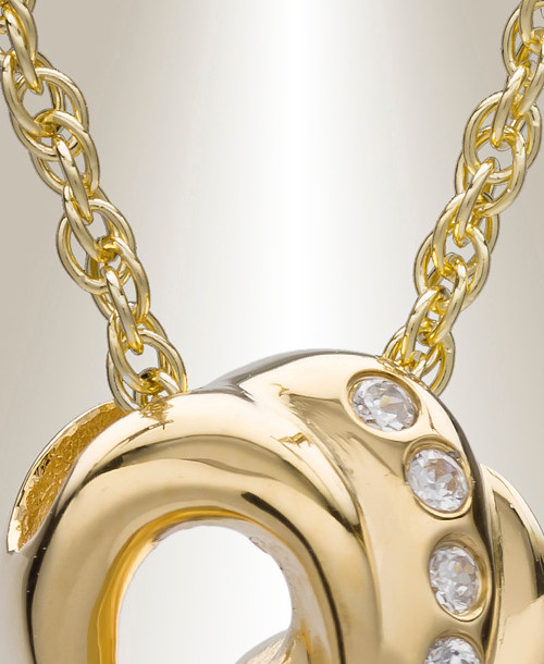14K Gold Everlasting Infinity Jewelry Urn and 14K Gold Ash Jewelry