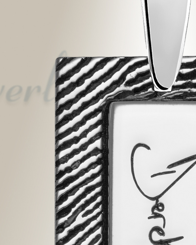 Rectangle Sterling Signature Rectangle Fingerprint Necklace, Signature ...