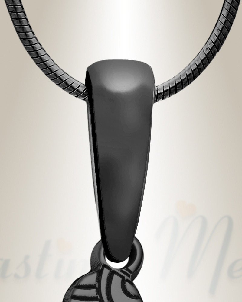 Black Plated Sterling Lucky Clover Fingerprint Necklace, Black Irish ...