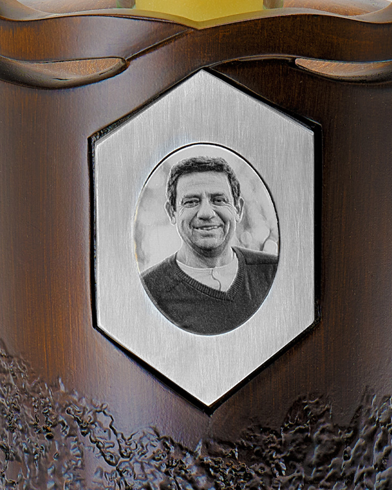 Infinity Wood Photo Cremation Urn, Individual Cremation Urn, Photo Urn