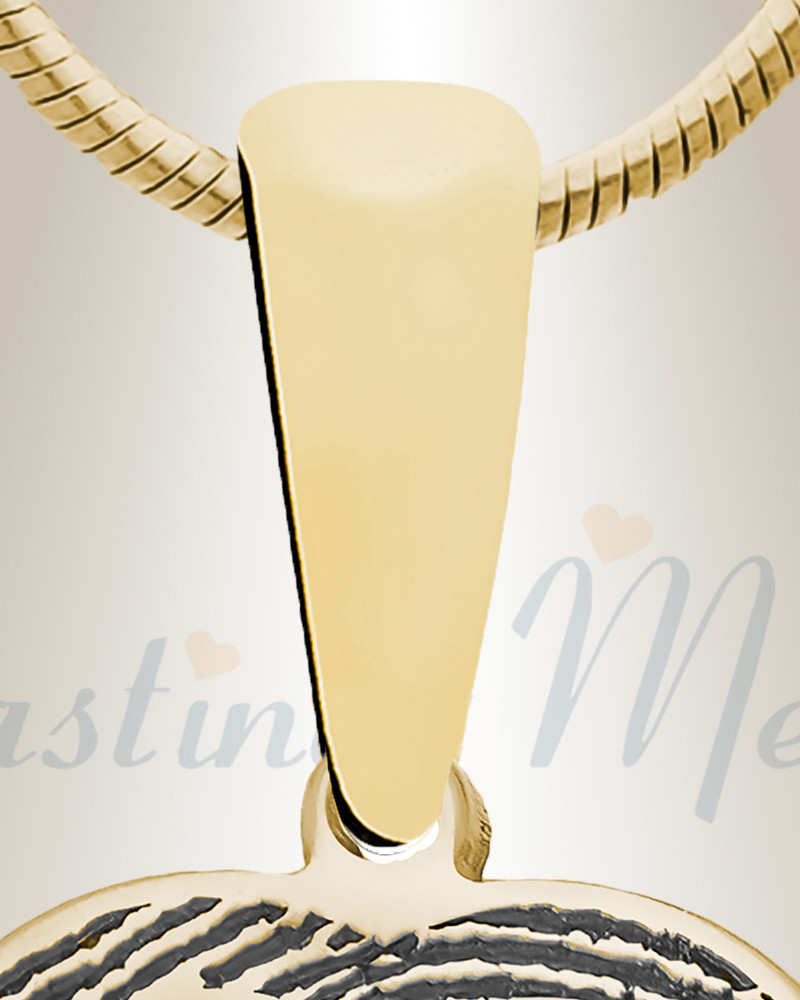 Heart 14K Gold Fingerprint And Picture Pendant, Fingerprint Jewelry