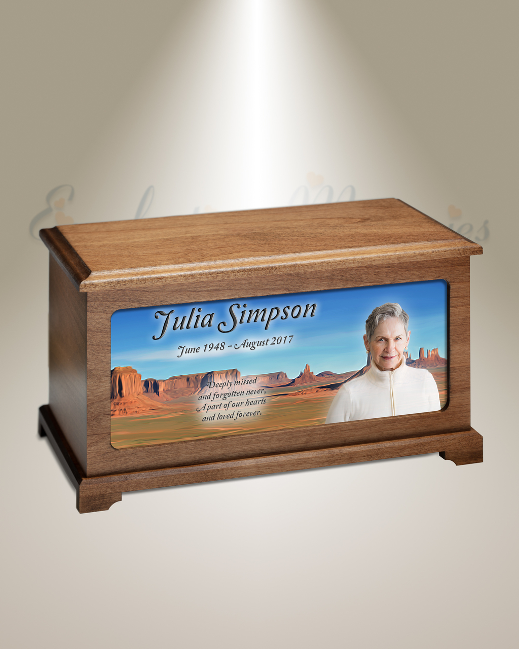 Arizona Desert Cremation Urn With Photos, Southwestern Urns for Cremains