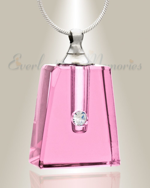 Pink Tribute death pendants and glass memorial jewelry that is handmade