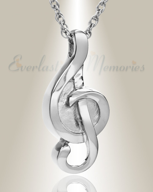 sterling silver harmonious music note cremation jewelry for ashes