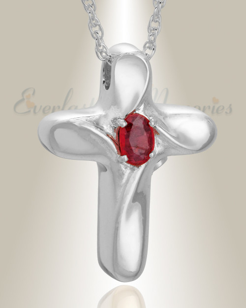 In memorandum by filling a sterling silver eternal love cross with red ...