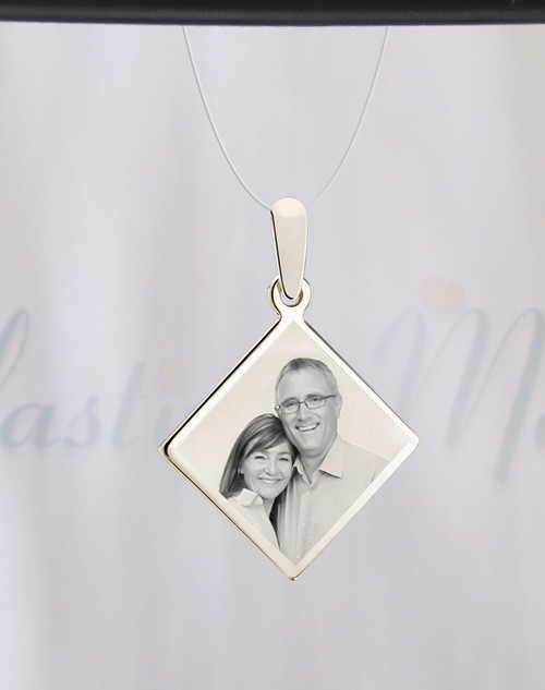 Stainless diamond photo engraved guardian to display love
